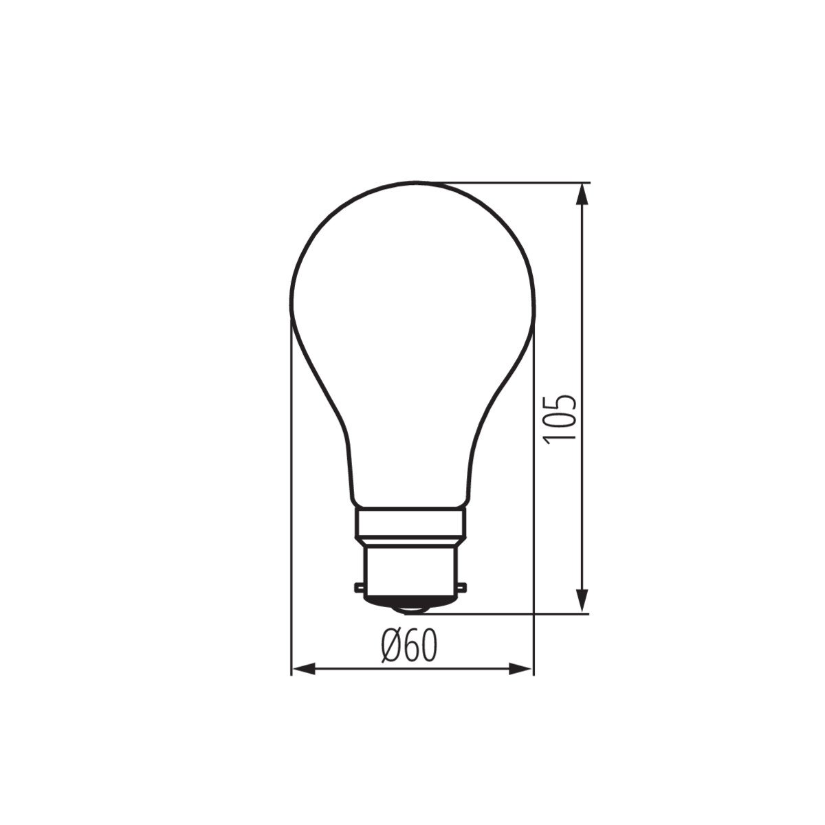 LED GLS Clear Filament 7W BC B22 Daylight (865) - Lamp Station