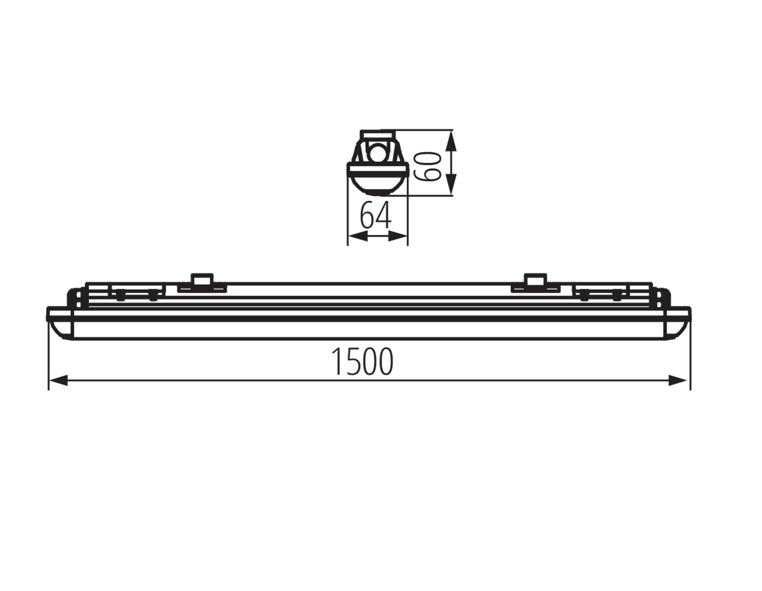 LED 5FT 48W IP65 Non-Corrosive Dustrproof Fitting - Cool White 4000K ...